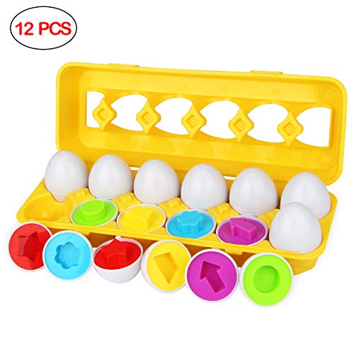 Aitey Matching Egg, Toddler Educational Easter Egg Toys Shapes and ...