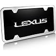 Amazon.com: Lexus 3D Name Black Acrylic License Plate with Chrome Frame ...
