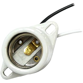 Surface Mount Medium Base Porcelain Socket Leads 6" Holes 2" C-C ...