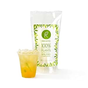 Amazon.com: Repurpose 100% Compostable Plant-Based Clear Cold Cup, 12 ...