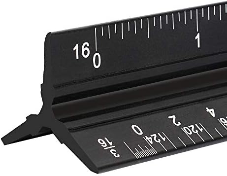 Accessbuy Architectural Scale Ruler, 12 Inch Solid Aluminum Architect ...