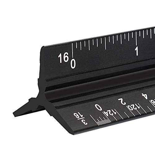 Accessbuy Architectural Scale Ruler, 12 Inch Solid Aluminum Architect ...
