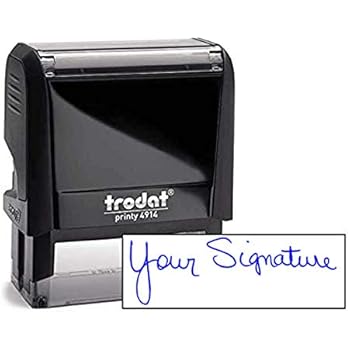 Amazon.com : Custom Signature Stamp - Self Inking Personalized Signature Stamp - Blue Ink ...