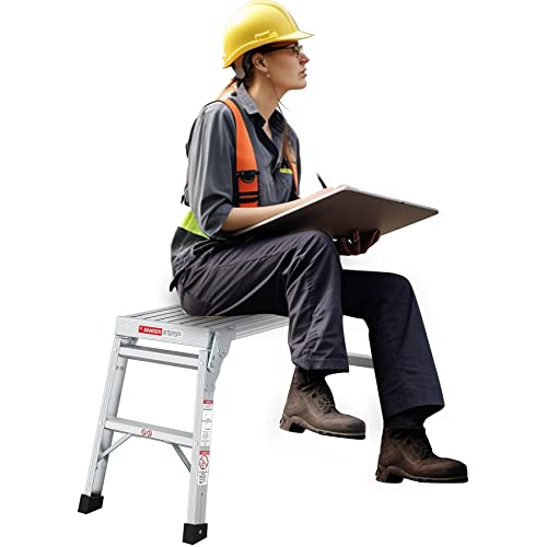 Work Platform Aluminum Step Ladder, Bench Folding Ladders Stool，Folding ...