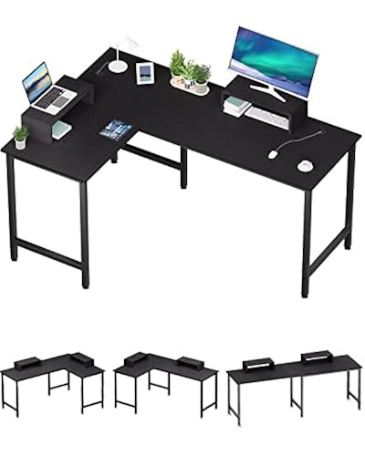 MINOSYS L Shaped Computer Desk - 58" Gaming Desk, Home Office Writing ...