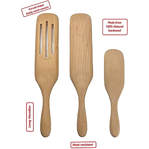 Spurtles Kitchen Tools - 3-Piece Spurtle Set – Large Wooden Spoons for ...