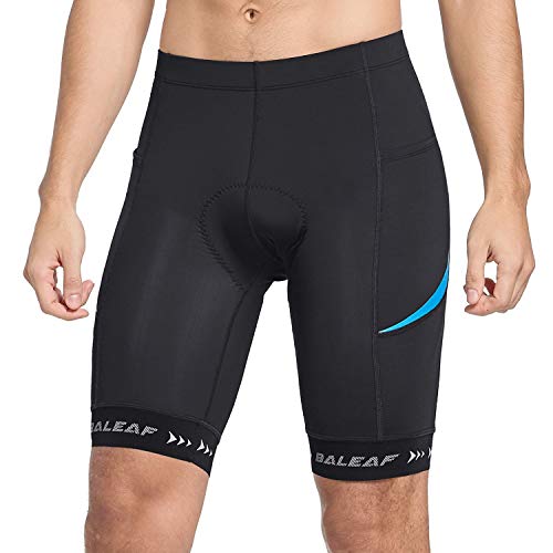 BALEAF Men's Bike Cycling Shorts 3D Padded Pockets Bicycle Riding Pants UPF 50+ Quick-Dry Tights ...