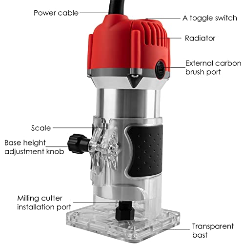 Compact Wood Router Tool 110V Electric Hand Woodworking Trimmer Palm ...