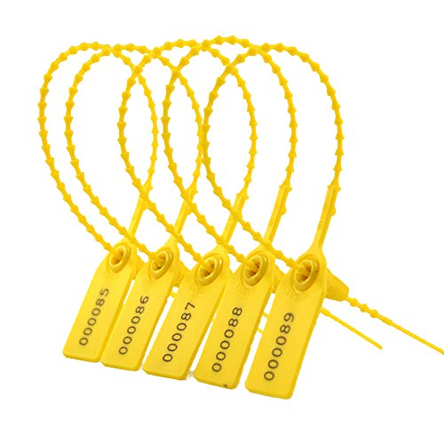Leadseals(R) Yellow Numbered Security Zip Ties Plastic Tamper Evident ...