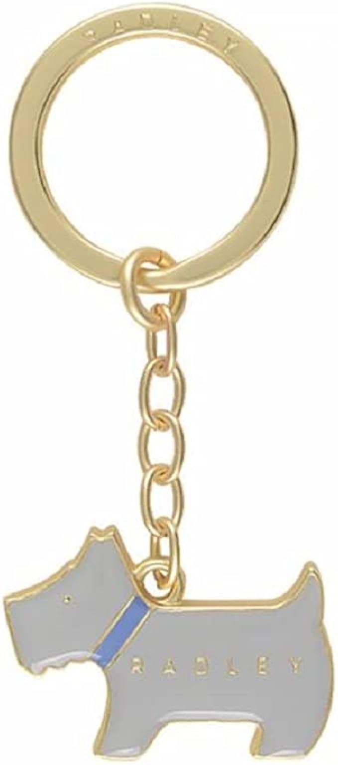 Radley Pageant Metal Scottie Dog Key Ring in Dawn Grey Enamel Finish ...