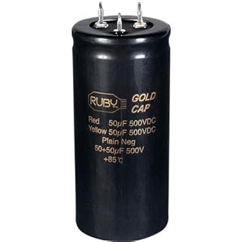 50uF+50uF 500V Radial Capacitor: Audio Crossover Caps: Amazon.com ...