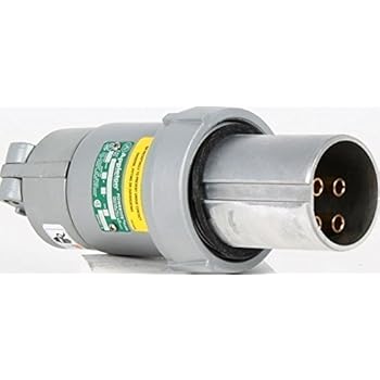 Appleton ACP6034BC Metallic Clamping Ring Plug, 60 Amp, 4 Pole, 3 Wire ...