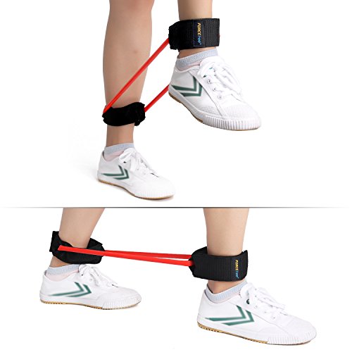 Forcefree+ Leg Resistance Bands Exercise Cord, 2 Non-Slip Padded Cuffs ...