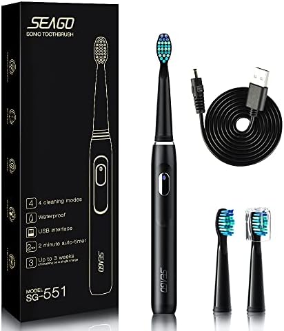 Seago Electric Toothbrush with 4 Brushing Modes, Once Charge lasts for ...