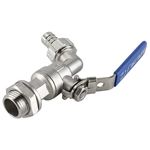 304 Stainless Steel"L" Shape Ball Valve - 1/2 Inch Weldless Bulkhead ...