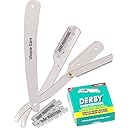 Amazon.com: Professional Barber Straight Edge Razor Safety with 100 ...
