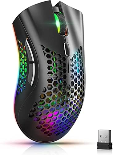 AAJO Wireless Gaming Mouse, USB Mouse Gaming with Honeycomb Shell, RGB ...