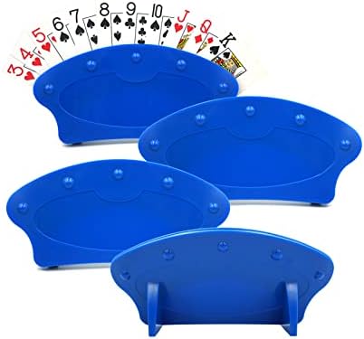 SEETOOOGAMES 4PCS Blue Playing Card Holder for Kids Seniors, Hands Free ...