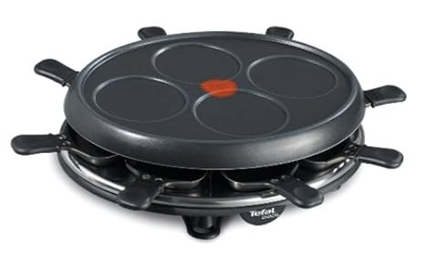 Tefal RE175012 Raclette Gril Crêpier Cristal 8 Coupelles Multi Crêpes 4 ...