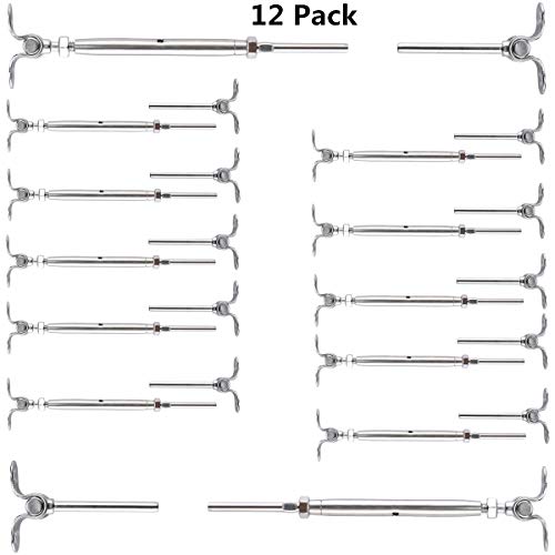 Senmit 12 Pack 316 Stainless Steel Cable Railing Hardware Kit fit 1/8 ...