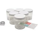 Amazon.com: Clear 8 oz Plastic Jars with White Lids (6 pk) with Balm ...