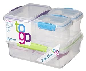 Sistema To Go Food Storage Containers - Multi-Colour, Pack of 6: Amazon ...