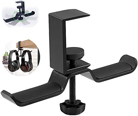 Angju Dual Rotatable Headphone Stand Hanger Under Desk Clamp Headset ...