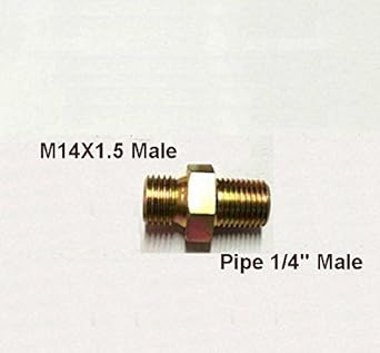Metric Fitting M14 x 1.5 M14X1.5 Male to 1/4" Male NPT Pipe Gauge Adapter: Amazon.com ...