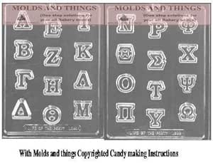 Amazon.com: Greek Letters Chocolate Molds with Copyrighted Candy Making ...