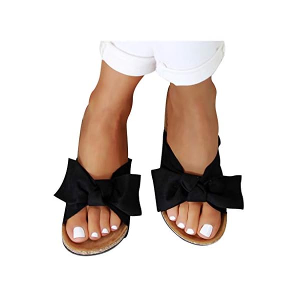 Womens Slides Beach Thong Slipper,Summer Bow Tie Flip Flops Flat ...