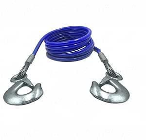 HUUSO Heavy Duty Steel Wire Tow Cable, Towing Pull Rope, Strap with ...