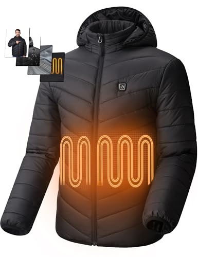 YHQ Heated Jacket with 12V 20000mAh Battery Pack, 6 Heating Zones ...