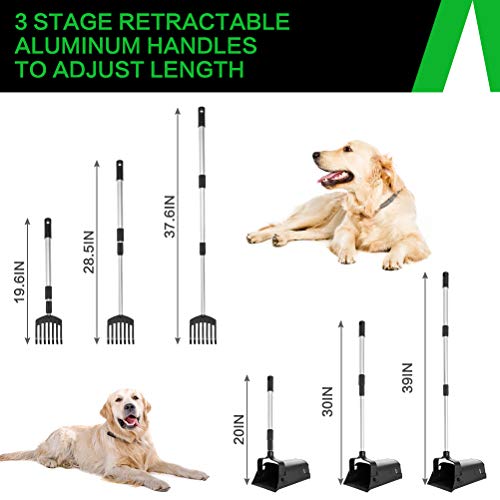 KOOLTAIL Metal Dog Pooper Scooper - Poop Scoop Aluminum Alloy Rake ...