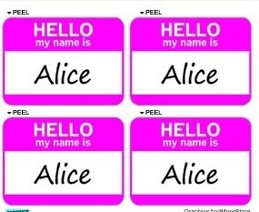 Amazon.com: Hello My Name Is Alice - Sheet of 4 - Window Bumper Laptop ...