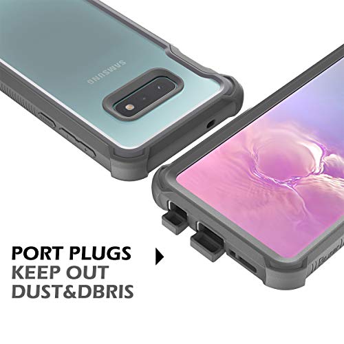 Dexnor for Galaxy S10E Case with Built-in Screen Protector Clear Rugged Full Body Protective ...