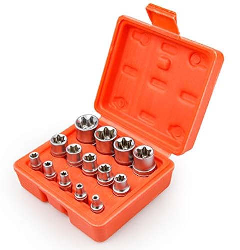 SEKETMAN 14 Pieces Female E-Torx Star Socket Set ,1/4" 3/8" 1/2" Drive ...