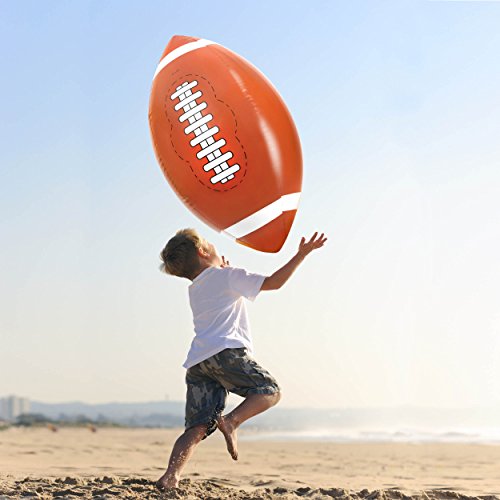 4 Foot Giant Inflatable Football with Tee and Pump - Jumbo Playground ...