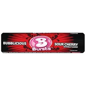 Amazon.com : Bubblicious Bursts Sour Cherry, 7-Count (Pack of 12 ...