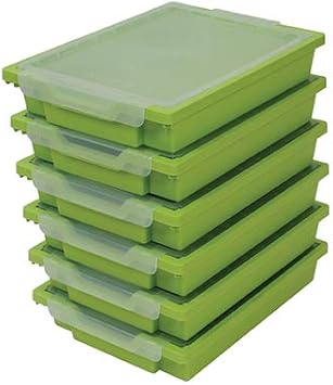 Gratnells Shallow trays - Set of six plastic storage boxes with lids ...