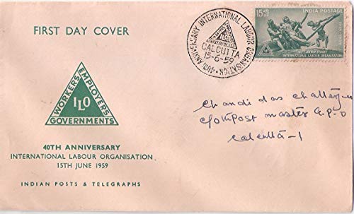 Rare India 1959 40th Anniversary International Labour Organisation FDC ...