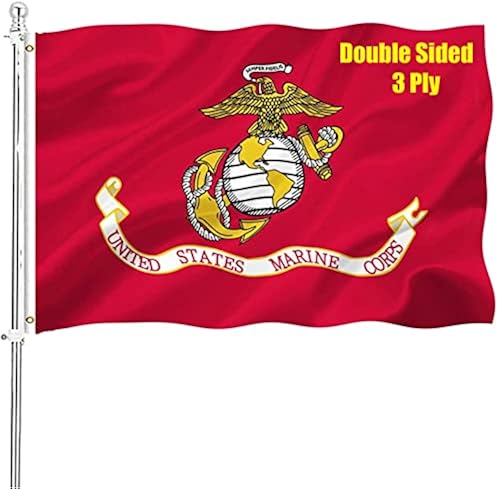 Marine Corps USMC Flag Double Sided 3x5 Outdoor Heavy Duty US Military ...