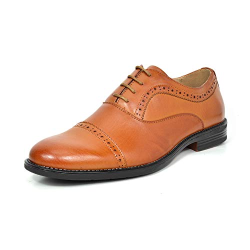 Bruno Marc Men's Oxford Dress Shoes Lace up Formal Classic Shoes Brown ...