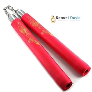 Amazon.com : Red Foam Nunchucks / Nunchaku for Practice and Beginner ...