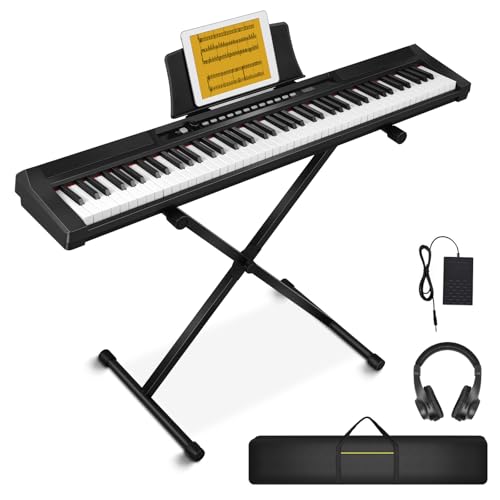 UISCOM Piano Keyboard 88 Keys Semi-weighted Compact Portable Electric ...