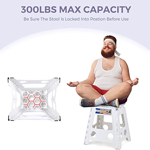 ACKO Folding Step Stool 16 Inch Stool 400 LB Weight Capacity Plastic ...