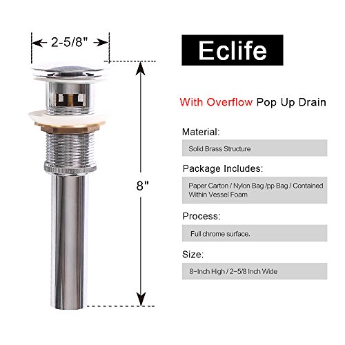 eclife 24'' Modern Bathroom Vanity and Sink Combo Stand Cabinet,White Round Ceramic Vessel Sink ...