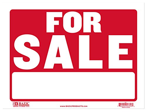 Amazon.com : BAZIC 9" X 12" for Sale Sign. Retail Sign for Business or ...