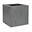 Amazon.com : Black Square Planter Box - Elegant Fiberstone Cube Planter ...