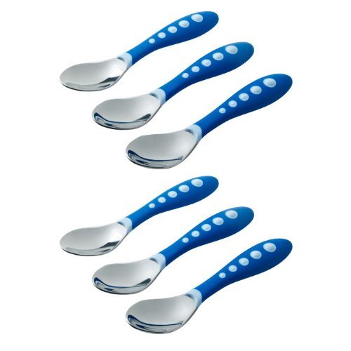 Gerber Stainless Steel Tip Kiddy Cutlery Spoons - 6 Pack - Blue ...