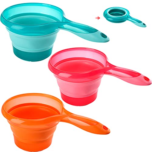 ZEAYEA 3 Pack Folding Water Ladle, Plastic Collapsible Bath Ladle for ...